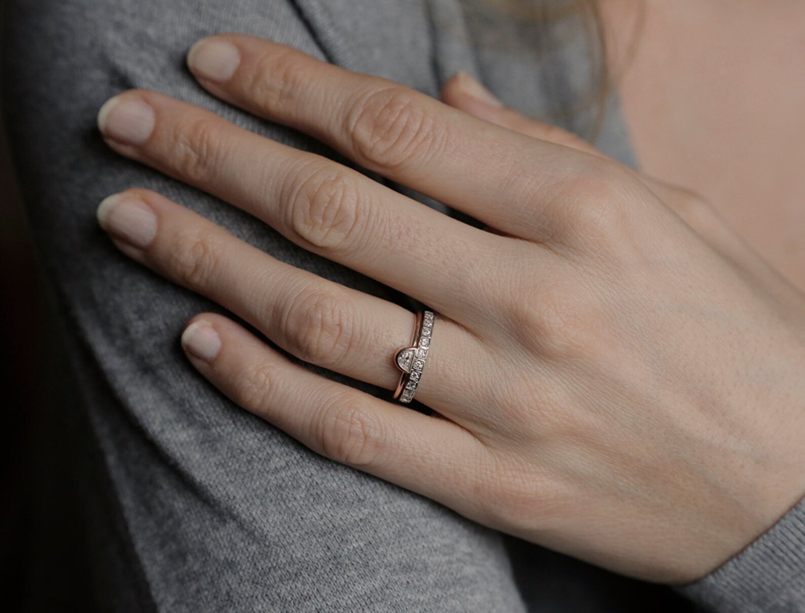 Crescent Diamond Ring Moon Diamond Ring Half Moon Ring - Etsy