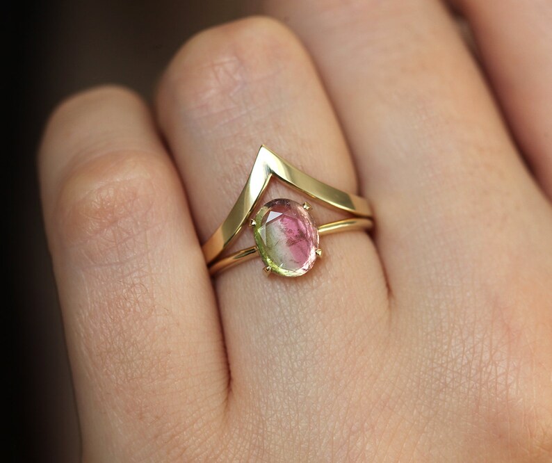 Rose Gold V Ring Plain Rose Gold Wedding Ring V shaped Band | Etsy