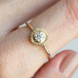 Sun Diamond Ring, Solitaire Diamond Ring, Round Diamond Engagement Ring ...