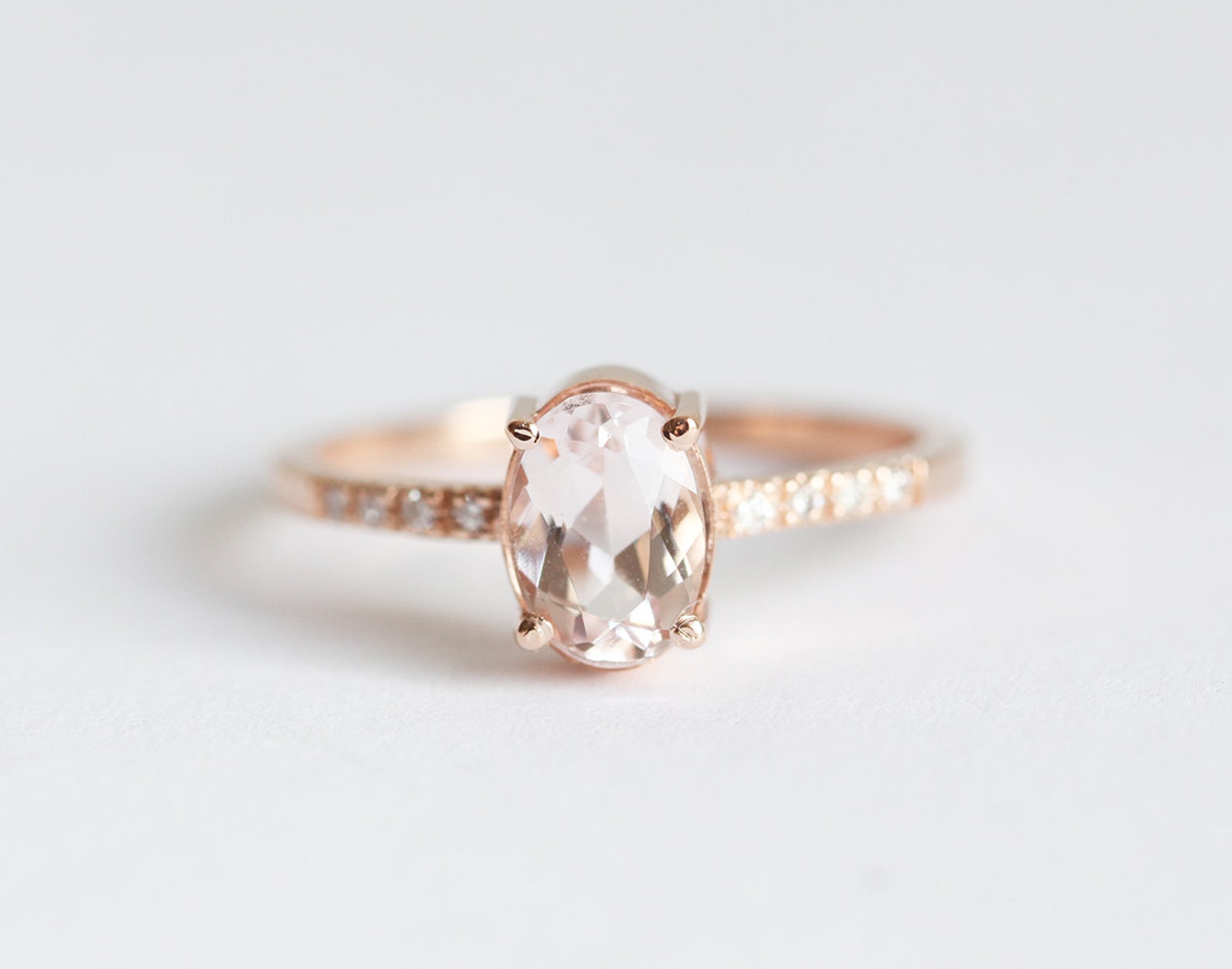 Morganite Engagement Ring Rose Gold Pink Peach Morganite - Etsy