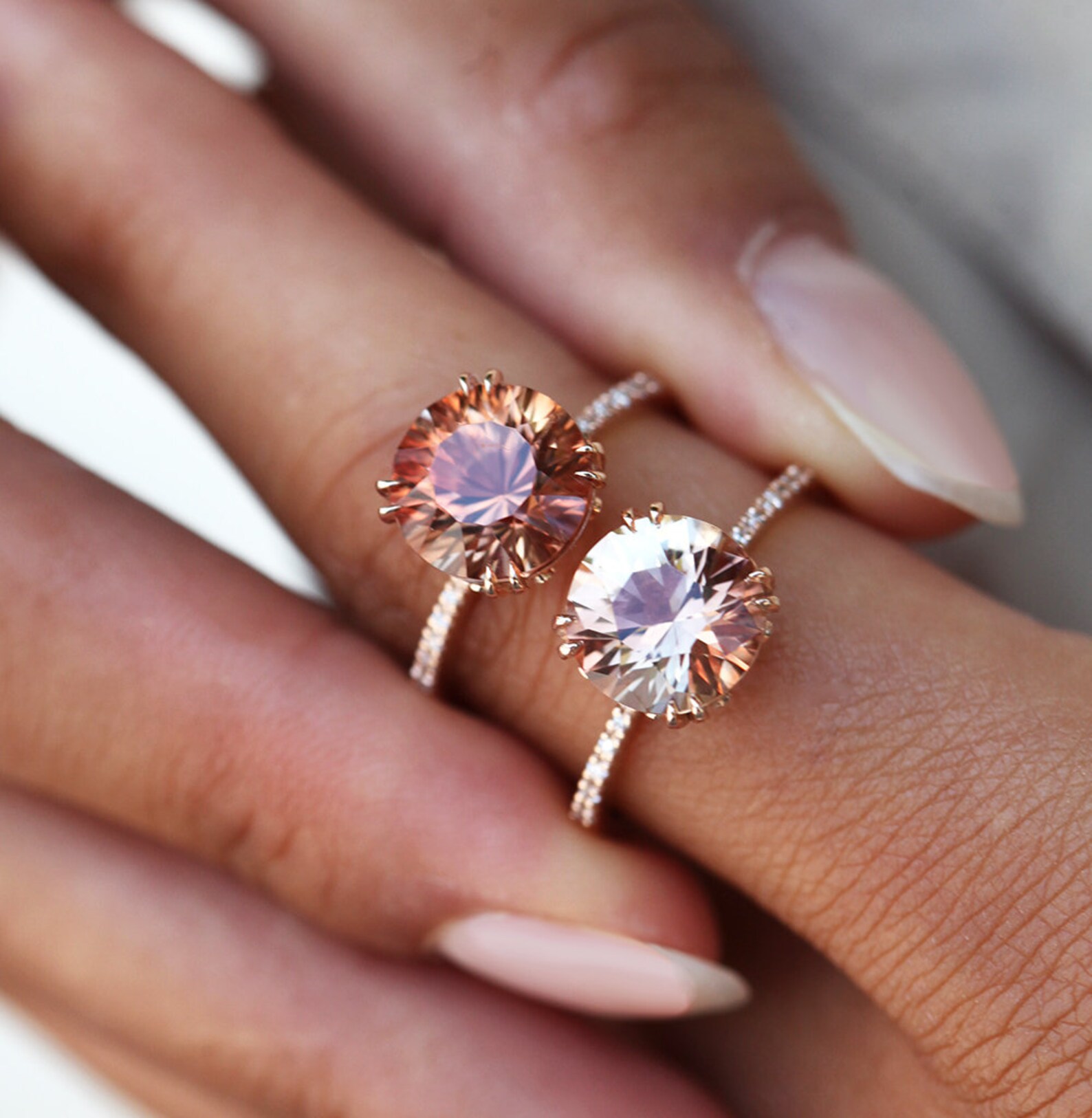 Oregon Sunstone Ring Peach Champagne Sunstone Engagement Ring | Etsy