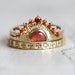 Unique Engagement Ring Set, Sunset Ring Set, Sunstone, Sapphire ...