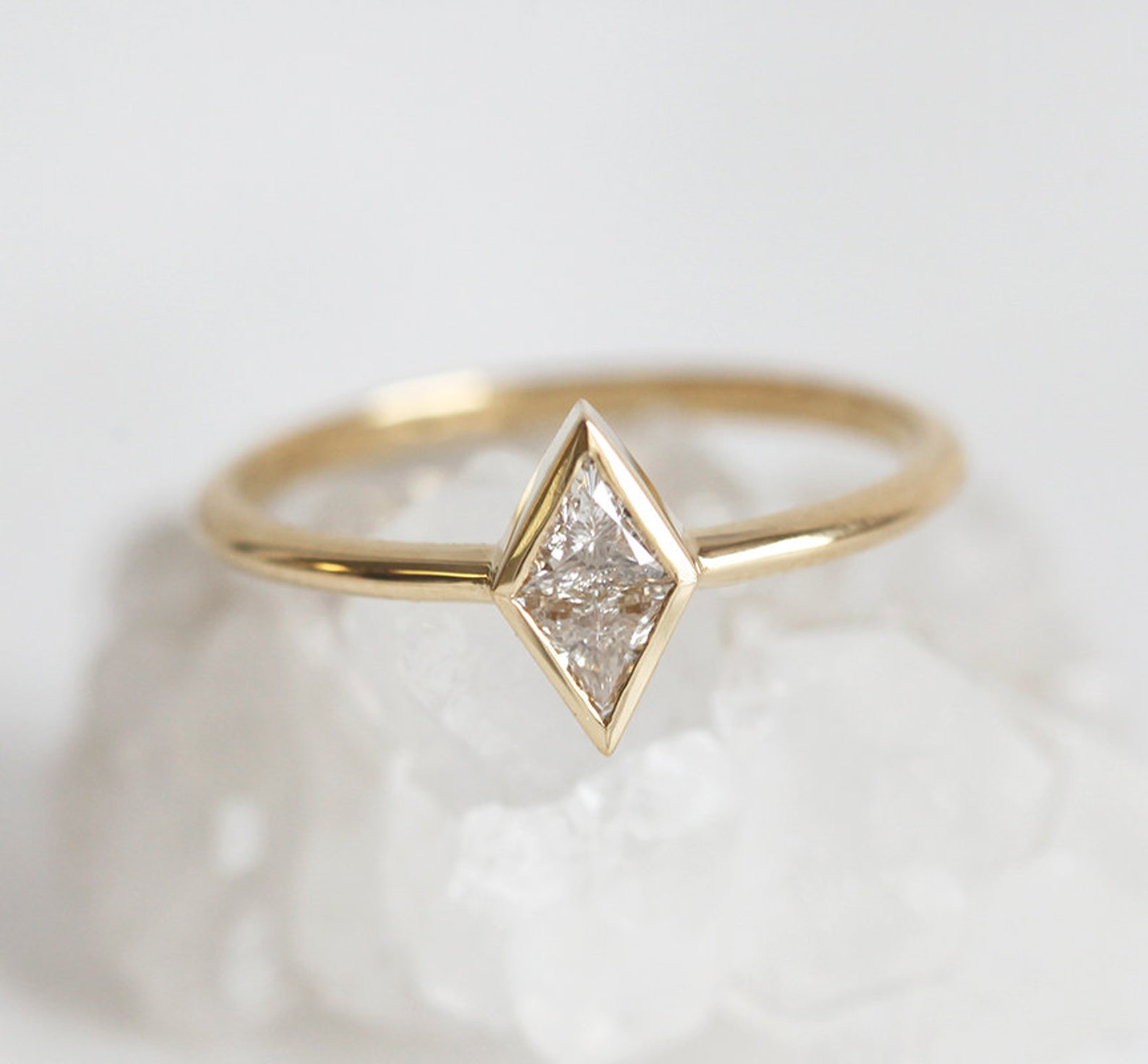 Kite Diamond Engagement Ring Kite Diamond Ring Geometric | Etsy