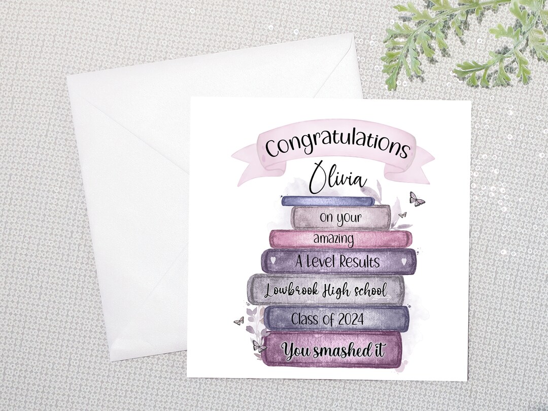 Personalised Congratulations on Your A -level Results Card. Well Done ...
