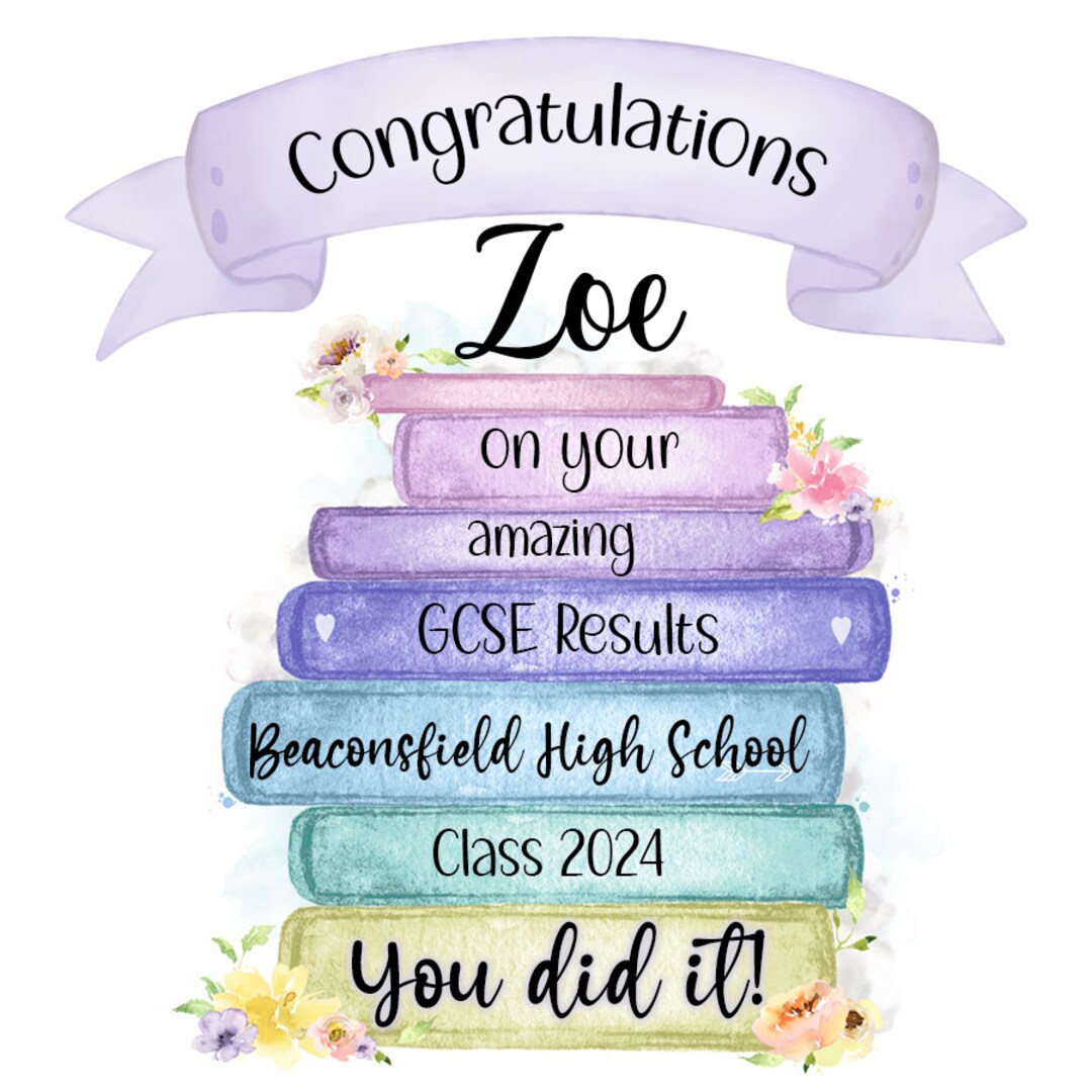Personalised Congratulations on Your GCSE Results Card.well Done on ...
