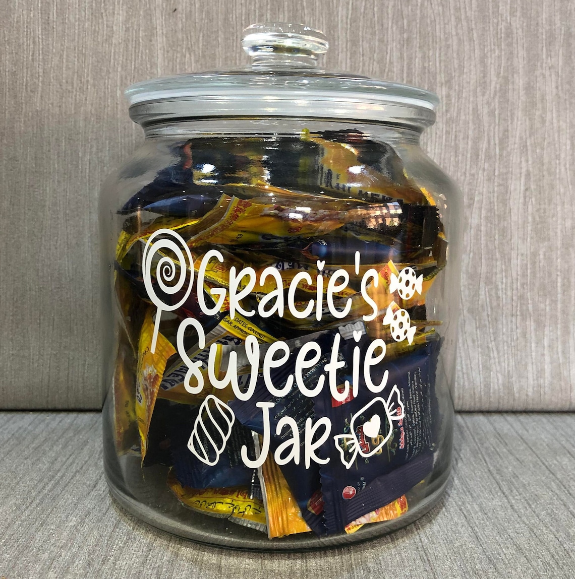 Personalised Sweet Jar Add Your Own Name Message - Etsy UK