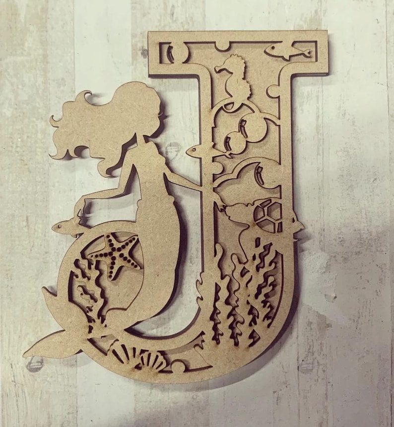 Personalised Mermaid Door Sign | Mermaid Initial | Bedroom | Nursery ...