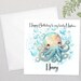 Octopus Birthday Card- Personalised - for Son - Daughter - Niece ...