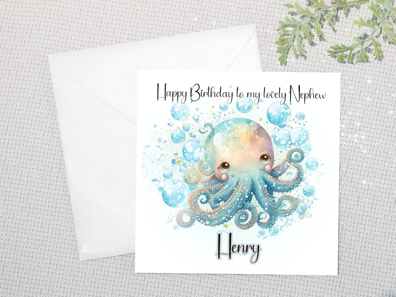 Octopus Birthday Card Personalised for Son Daughter - Etsy
