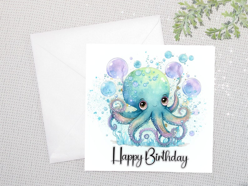 Octopus Birthday Card Personalised for Son Daughter - Etsy