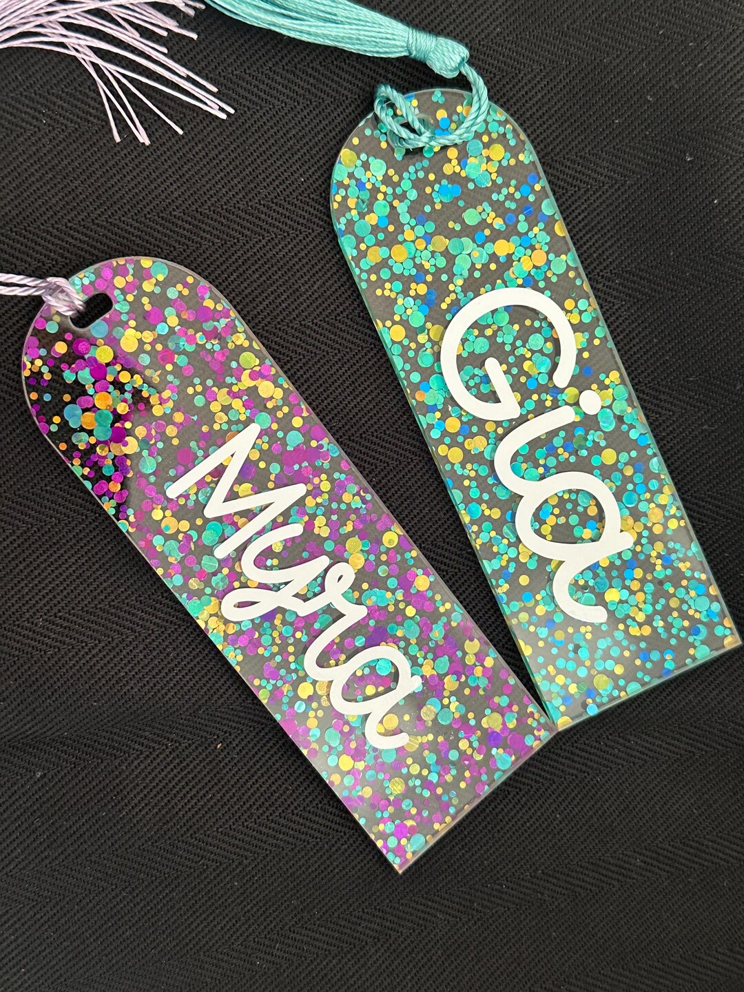 Personalised Glitter Acrylic Personalised Bookmark , Glitter , Reading ...