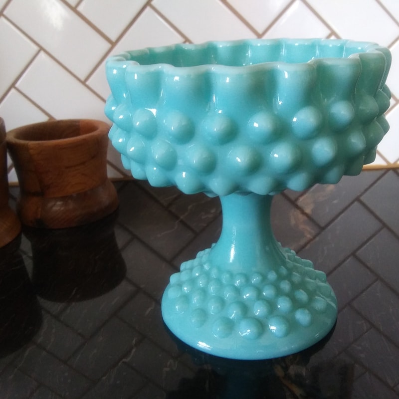 Turquoise Milk Glass - Etsy