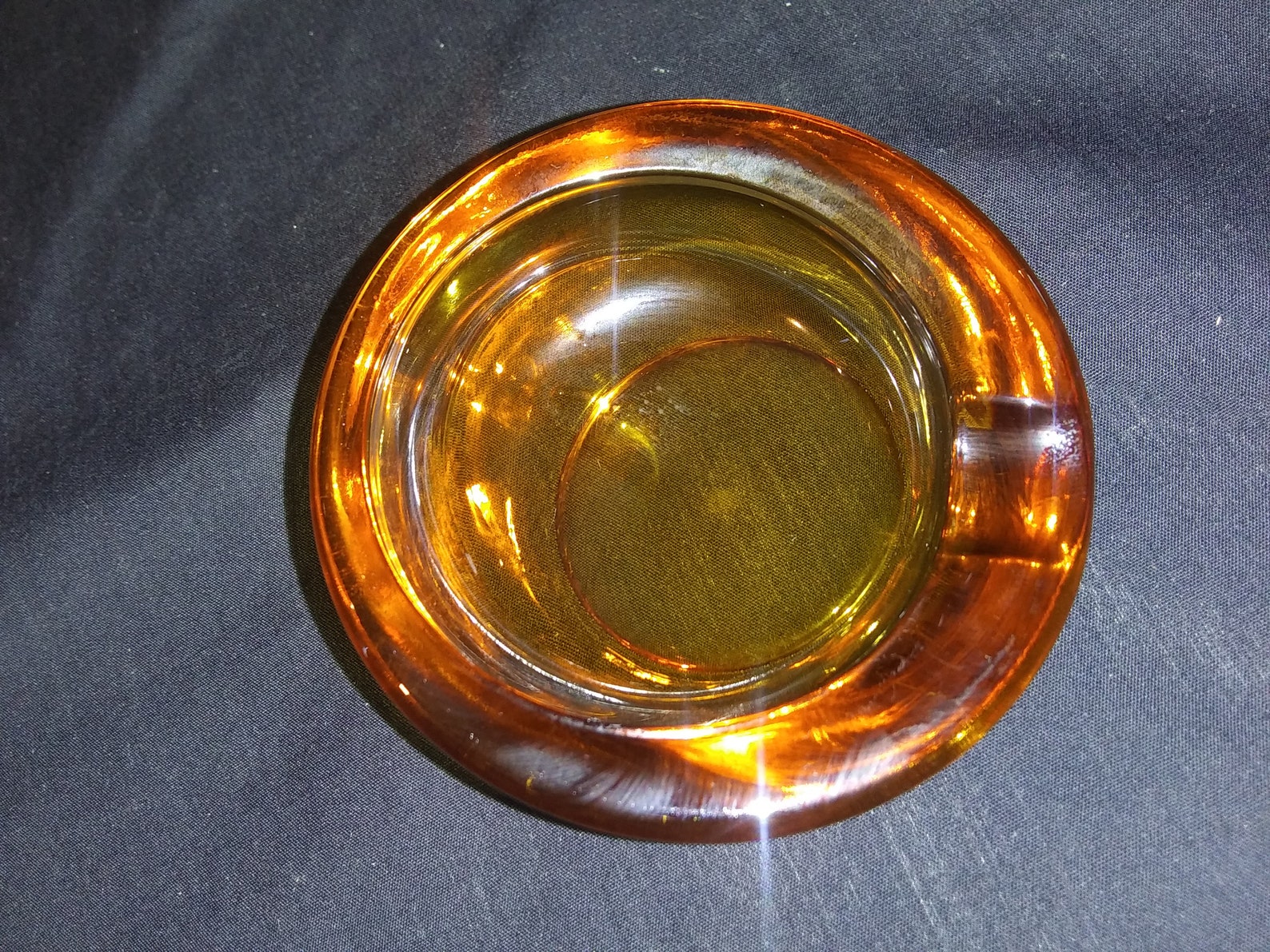 Vintage MCM Amber Glass Ashtray. Small, Asymmetric Modern Style. Free ...