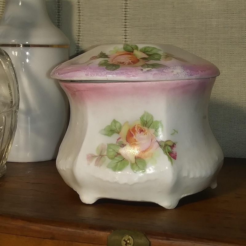 Antique Powder Jar - Etsy