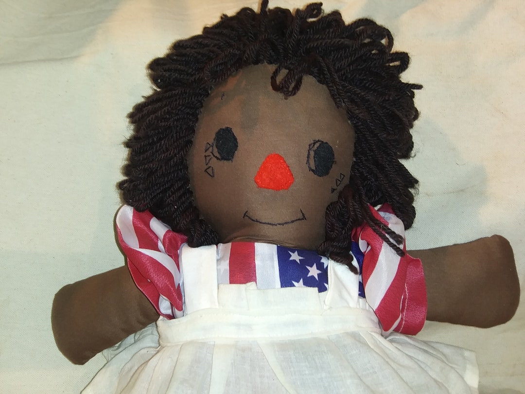 17 Inch African American Raggedy Ann Doll in Patriotic Dress. Very Cute ...