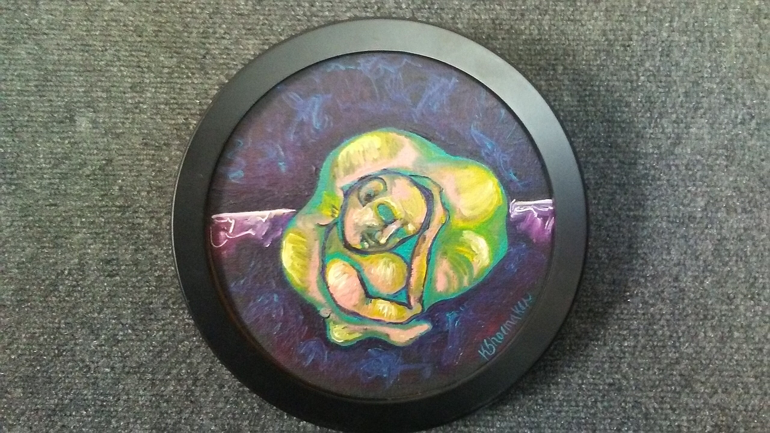 Original Oil Painting. Surreal Figure. Round Circular Modern - Etsy