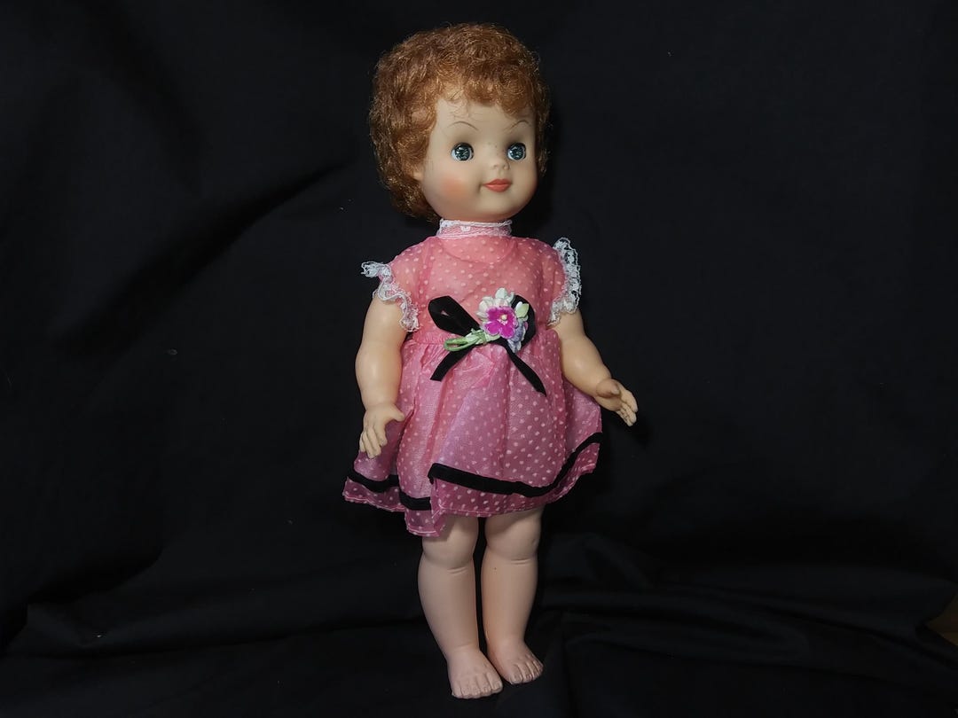 Cute Vintage Doll. 1960's. Hard Plastic, 11" Tall. Red Curly Hair ...