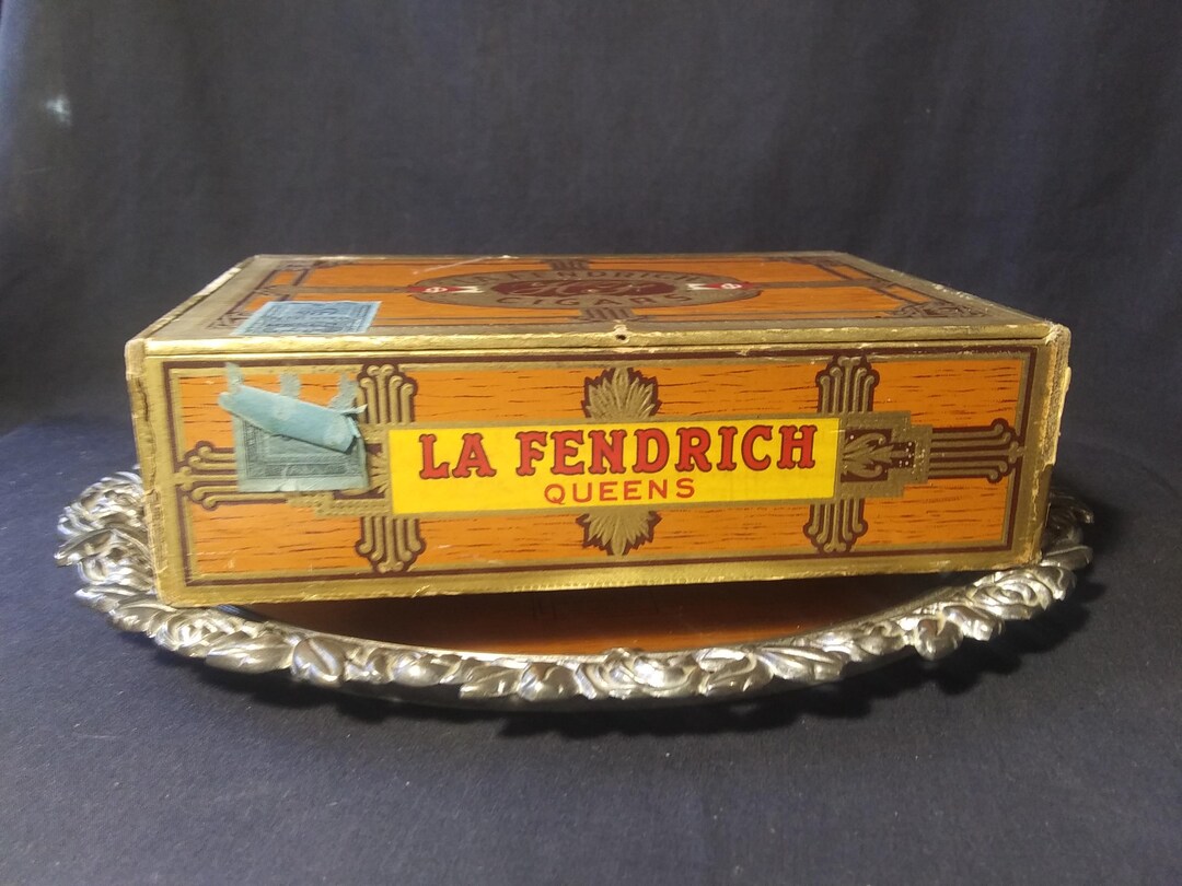 Vintage Cigar Box, La Fendrich, With Woodgrain Pattern and Gold Trim. Decorative, Collectible ...