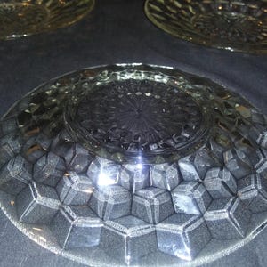 Set of 5 1930's Depression Glass Jeanette Plates With Cube Pattern ...