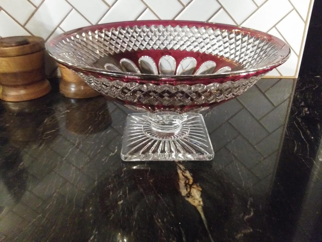 Beautiful Ruby Red and Clear Westmoreland, Wakefield Footed Crystal ...