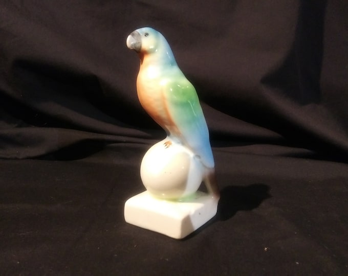 Vintage Ceramic Parrot Parakeet Figurine Ornament Made in Brazil ...