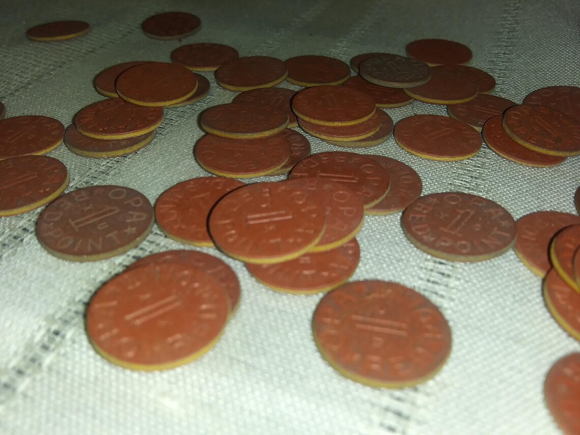 Lot of 50 World War II Red Food Tokens. WW2. Free Shipping - Etsy