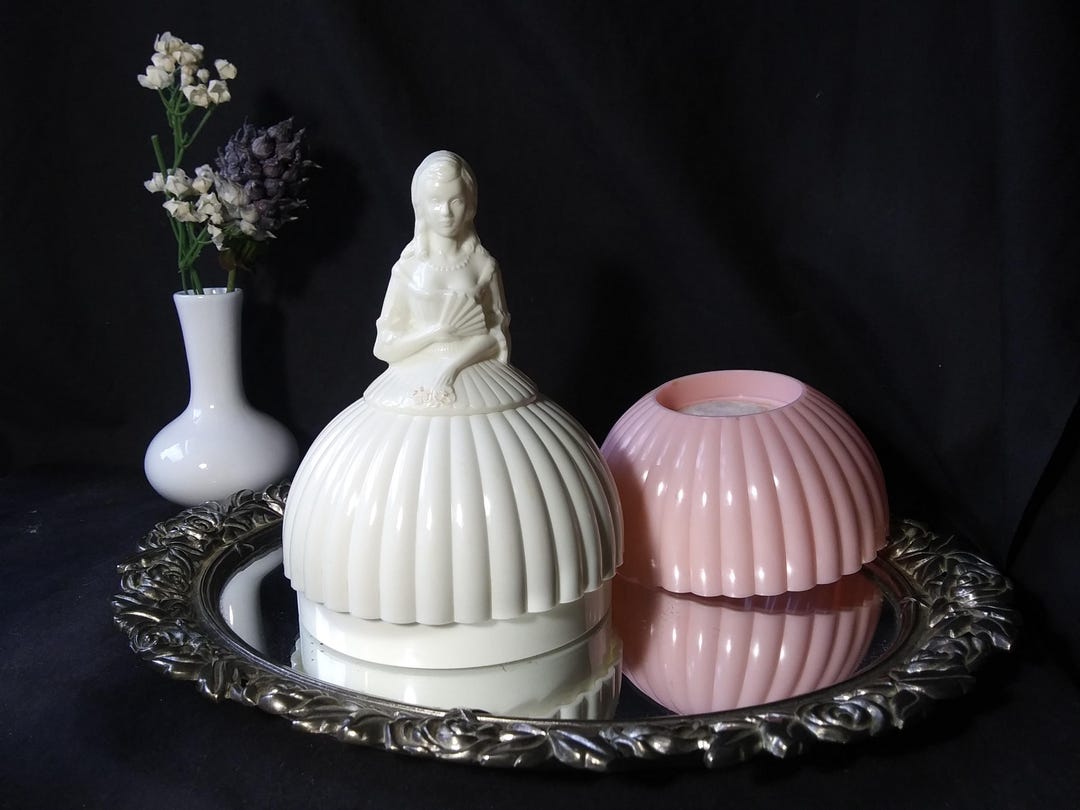 Victorian Lady Vintage Plastic Sewing Caddy/ Thread Holder/ Pin Cushion ...