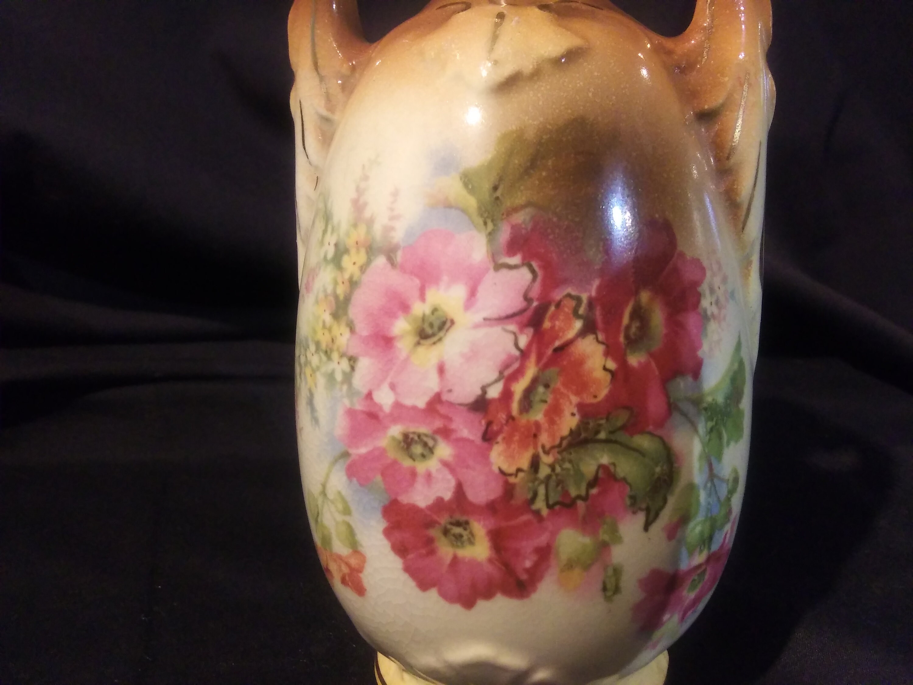 Porcelain Vase, Made in Austria. Jug Style With 2 Small Handles. Brown ...