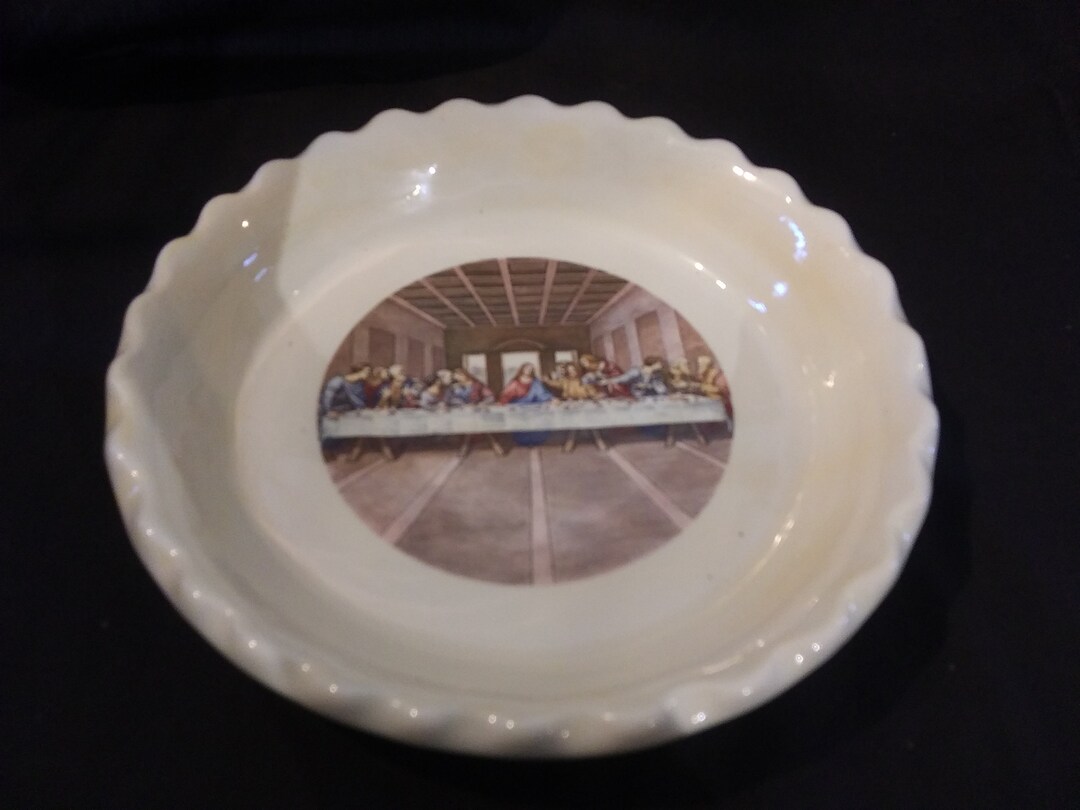 Mccloud Ceramic Pie Plate Dish With "the Last Supper"by Davinci. Jesus ...