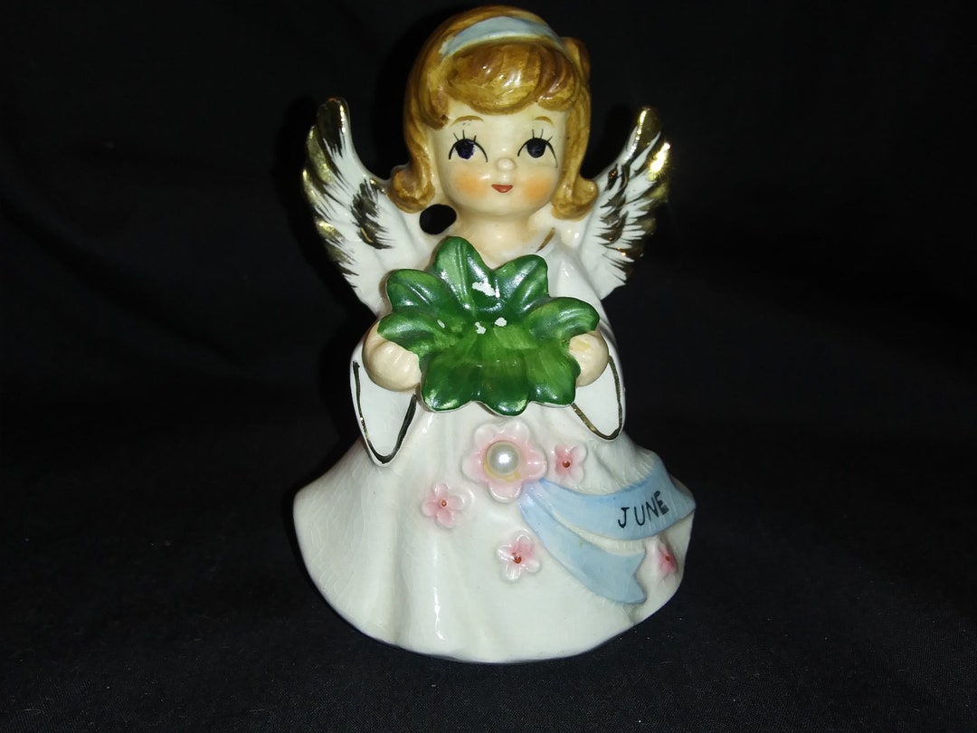 Lefton June Birthday Angel Vintage Porcelain Figurine KW 6224. Missing ...