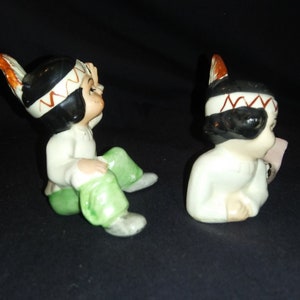 Vintage Pair of 2 Little Indians, Girl and Boy Native American ...