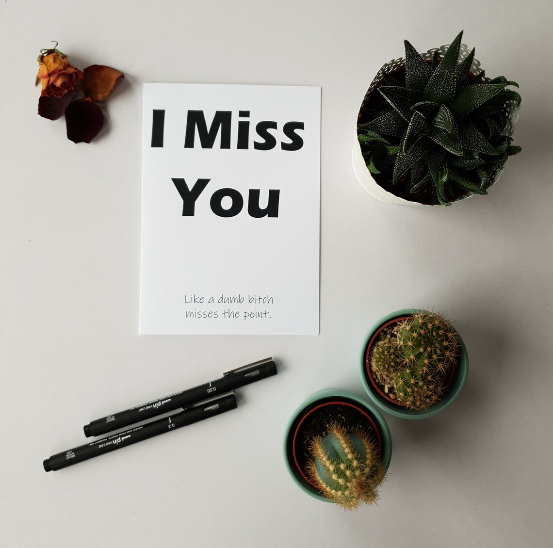 Sarcastic Handmade I Miss You Card - Etsy