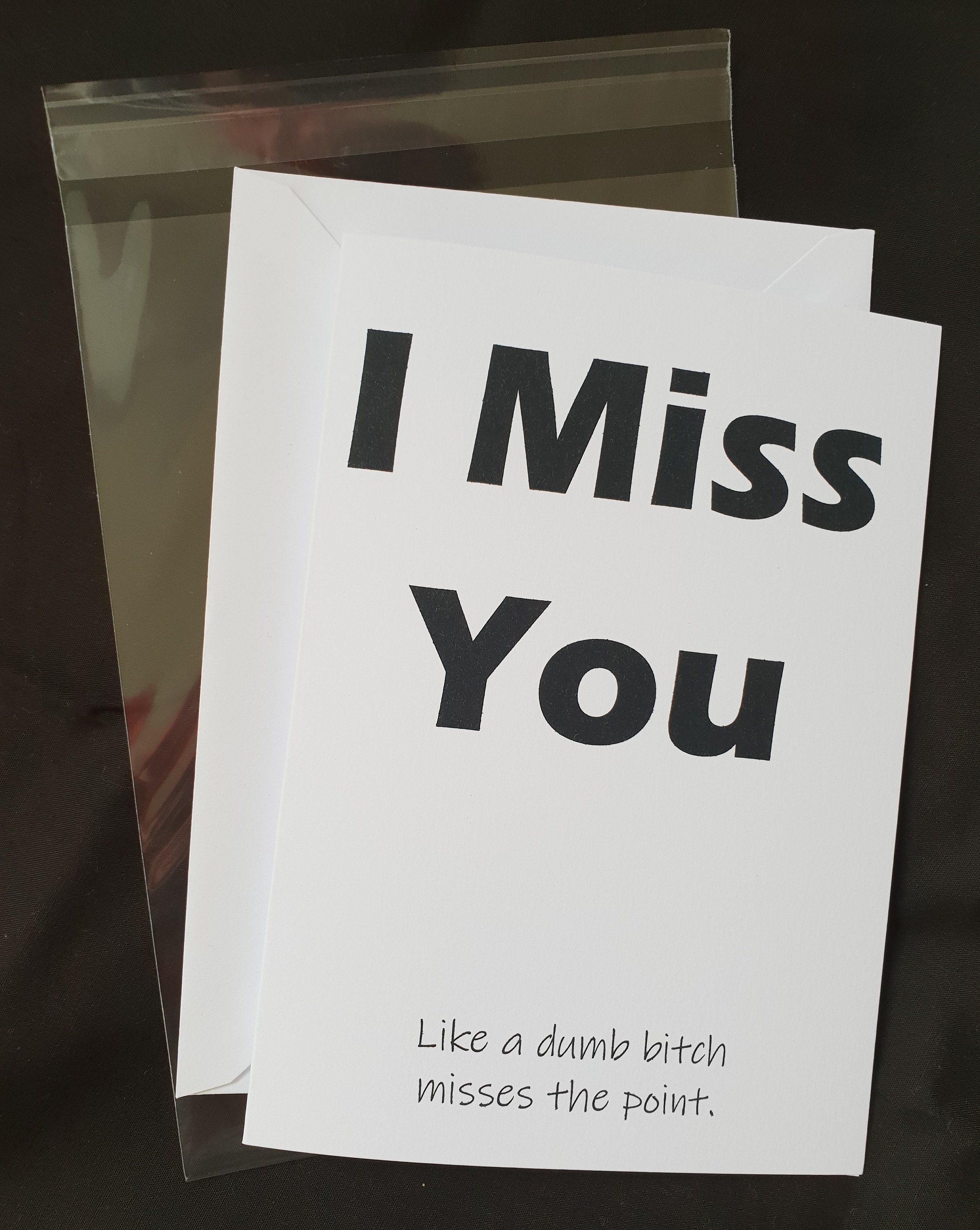 Sarcastic Handmade I Miss You Card - Etsy