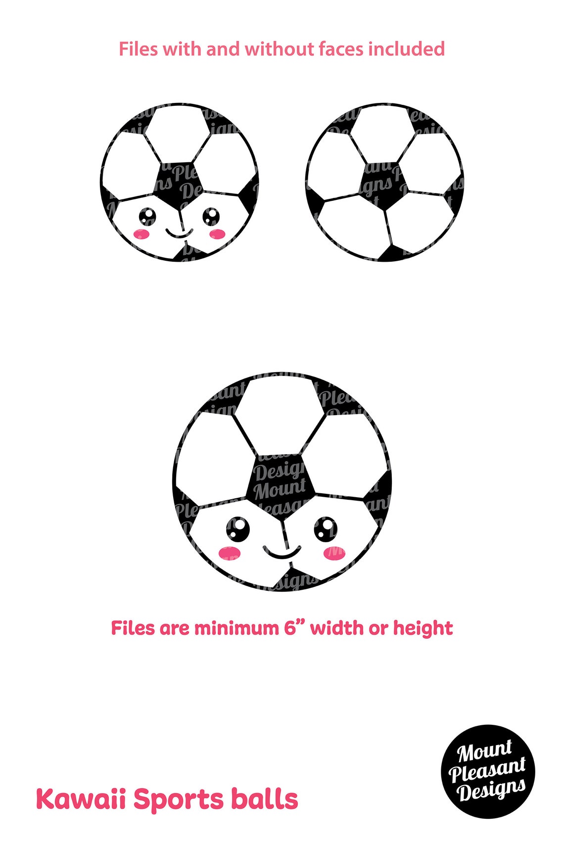 Kawaii Sports Balls Clipart Cute Cartoon Sports Balls Clip - Etsy