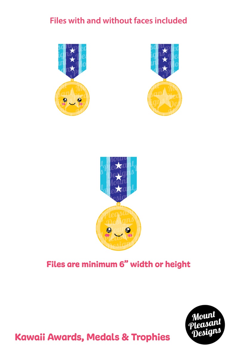 Kawaii Awards, Medals and Trophies Clipart, Cute Cartoon Awards, Medals ...
