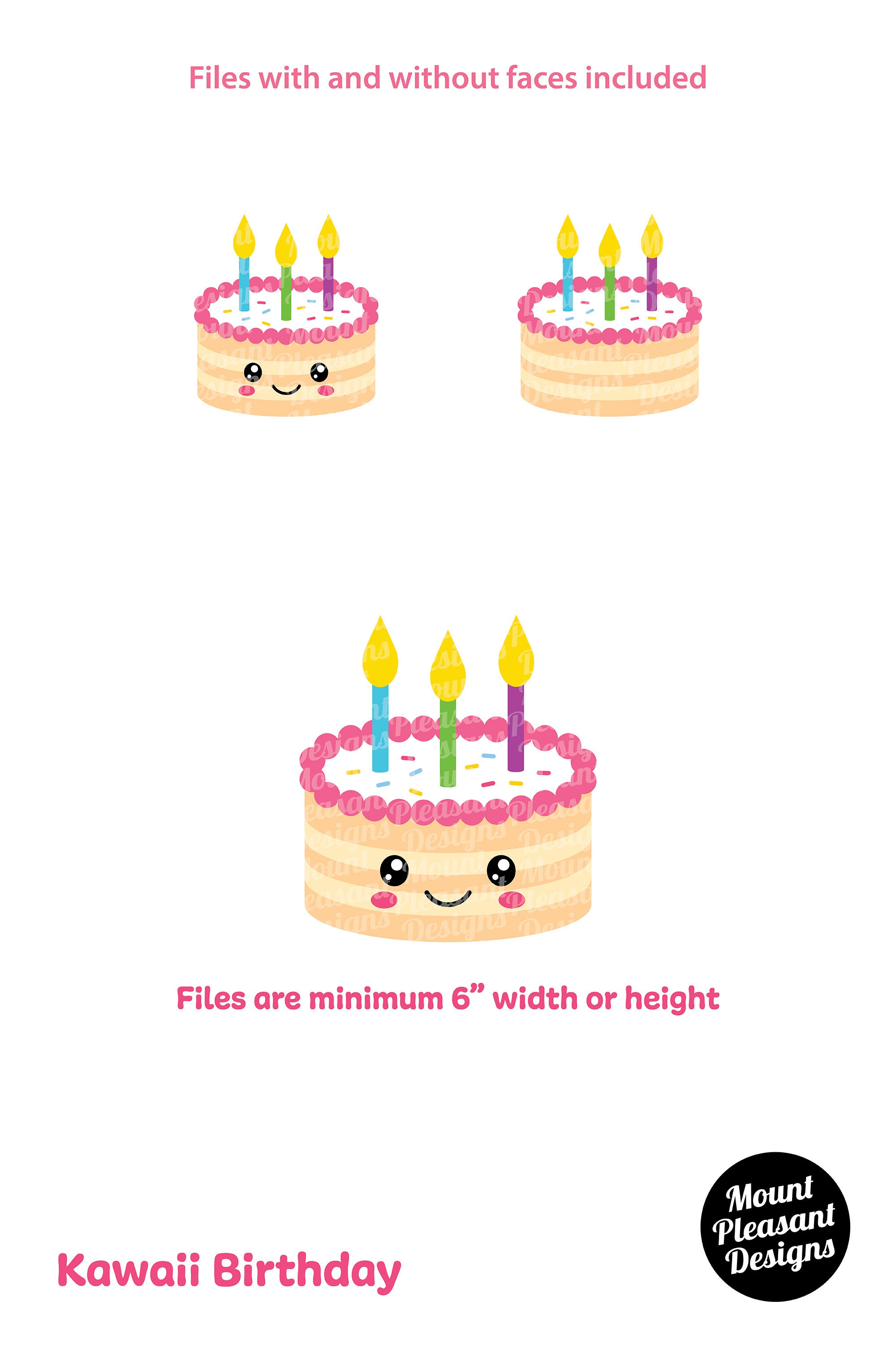 Kawaii Birthday Clipart, Cute Cartoon Birthday Party Clip Art, PNG ...
