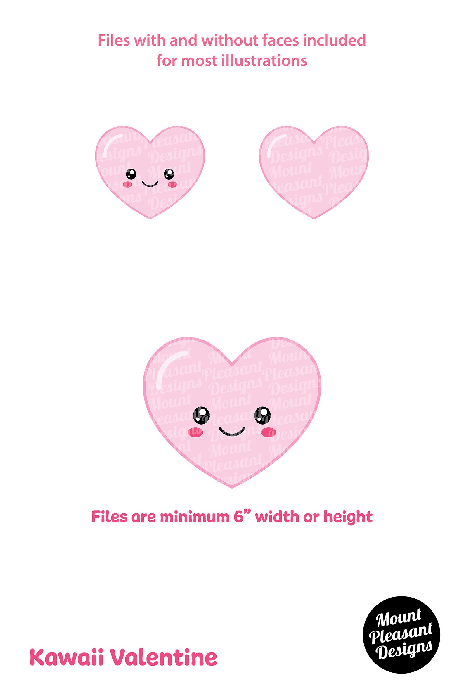 Kawaii Valentine Clipart, Cute Cartoon Love Clip Art, PNG & EPS Files ...