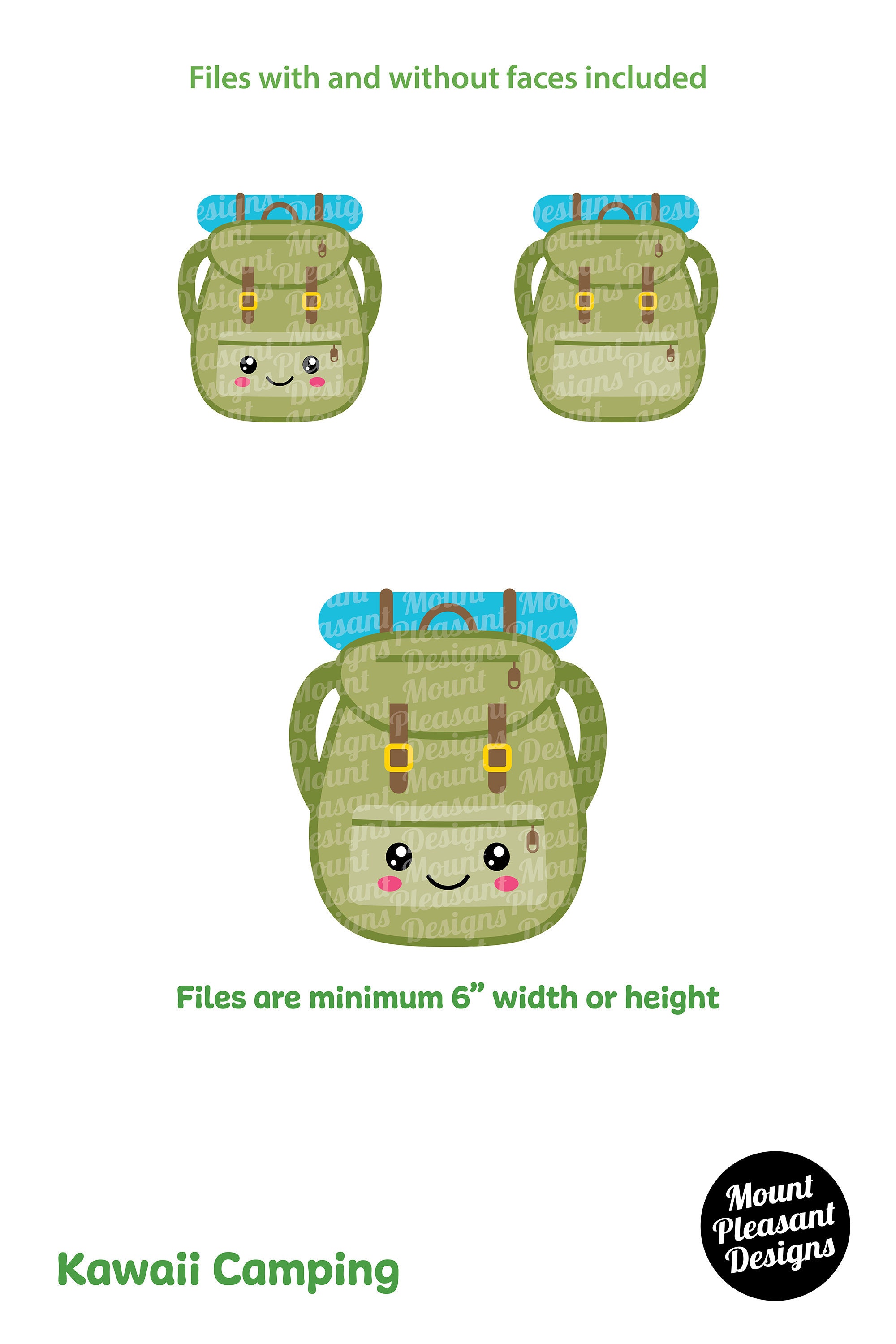 Kawaii Camping Clipart, Cute Camping Clip Art, PNG & EPS Files, Instant ...