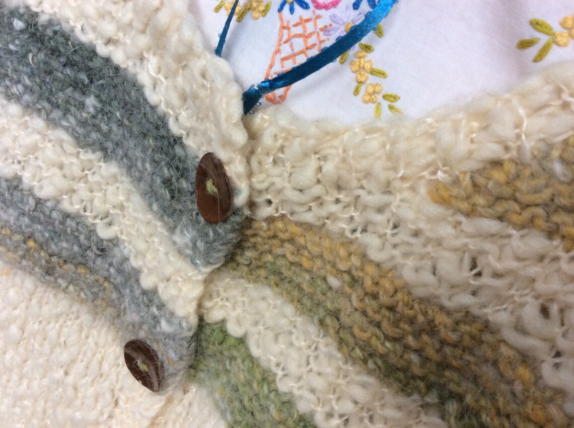 Hand Knitted Girls Cardigan, Warm and Wooly Button Down Sweater for ...