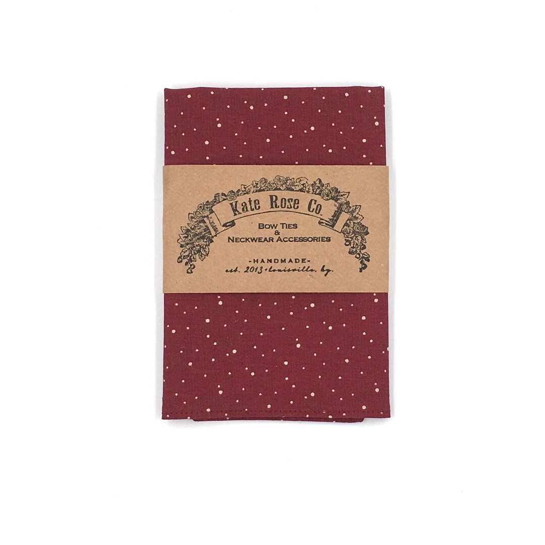 Maroon Pocket Square Maroon Speckled Polka Dot Handkerchief Deep Wine ...