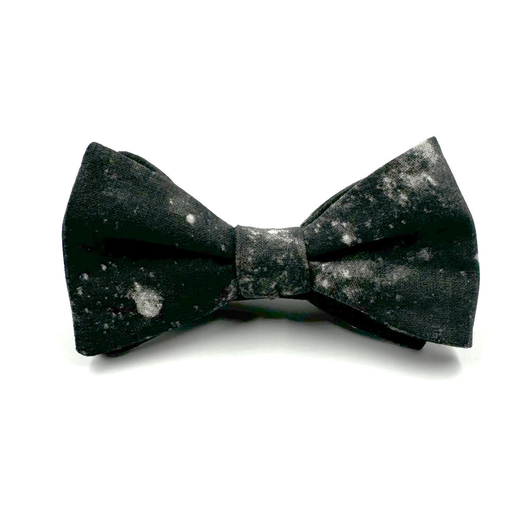Galaxy Bow Tie, Black and White Outer Space Tie, Galactic Stardust ...