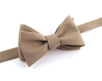 Beige Bow Tie - Etsy