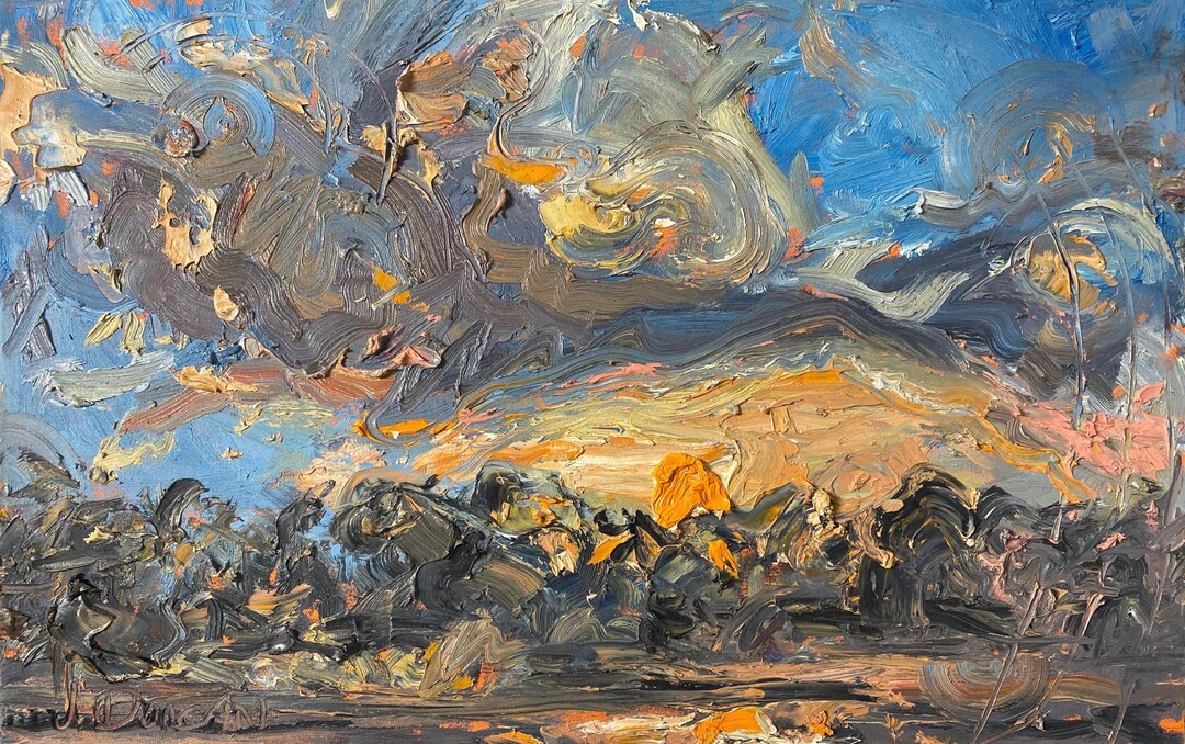 Original Oil Painting on Canvas: Sunset Over Tchefuncte River II ...