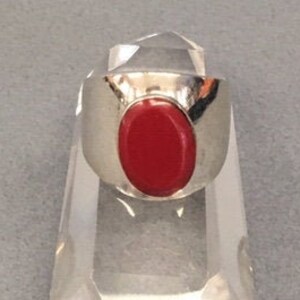 Sterling Red Ring 925 Silver Statement Vintage Large Oval - Etsy