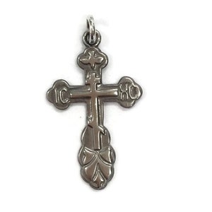 Silver Cross Pendant .800 Silver ICXC Vintage Catholic Gift - Etsy