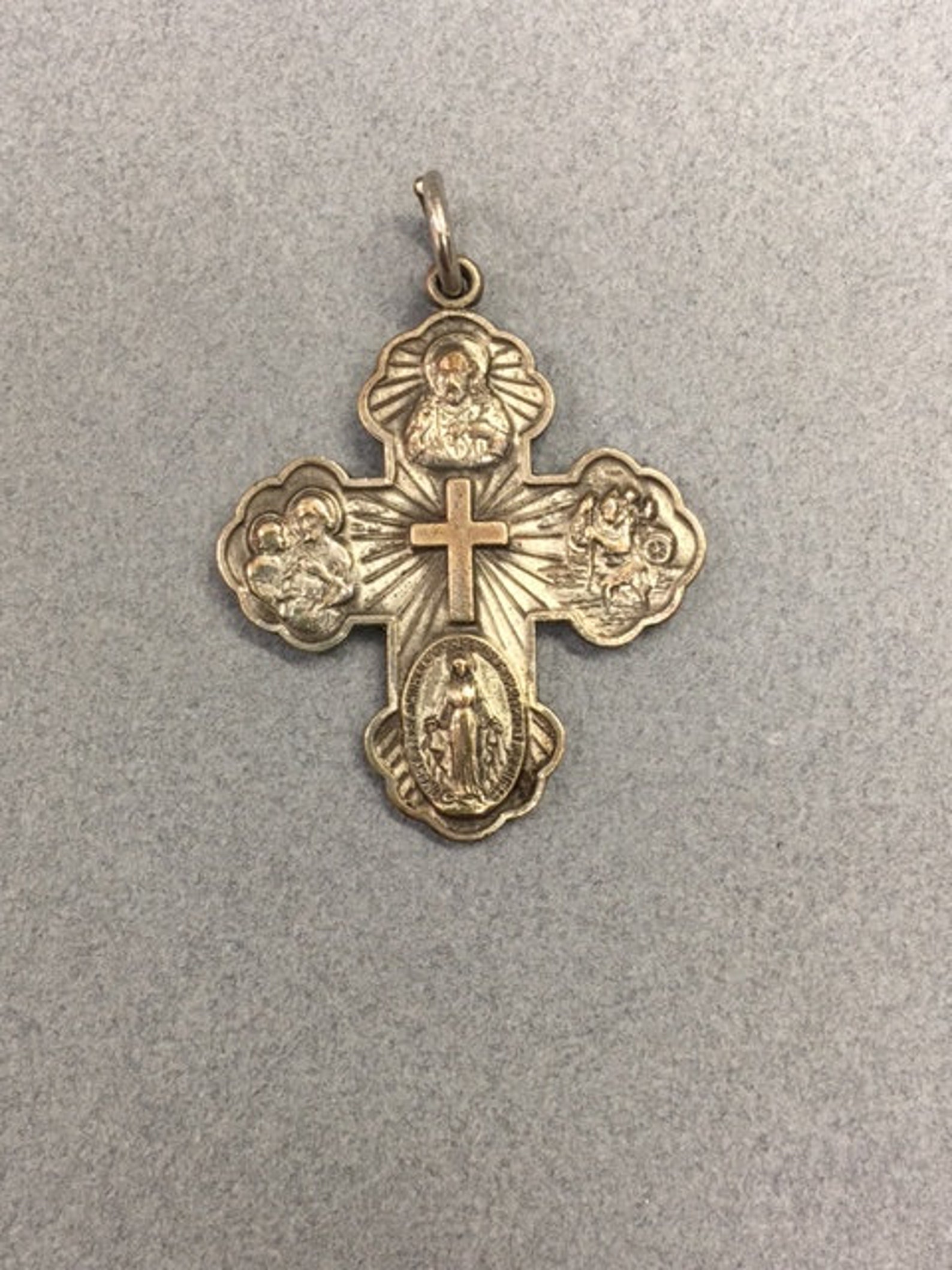 4 Way Cross Pendant Four Way Medal Cross Miraculous Miracle - Etsy