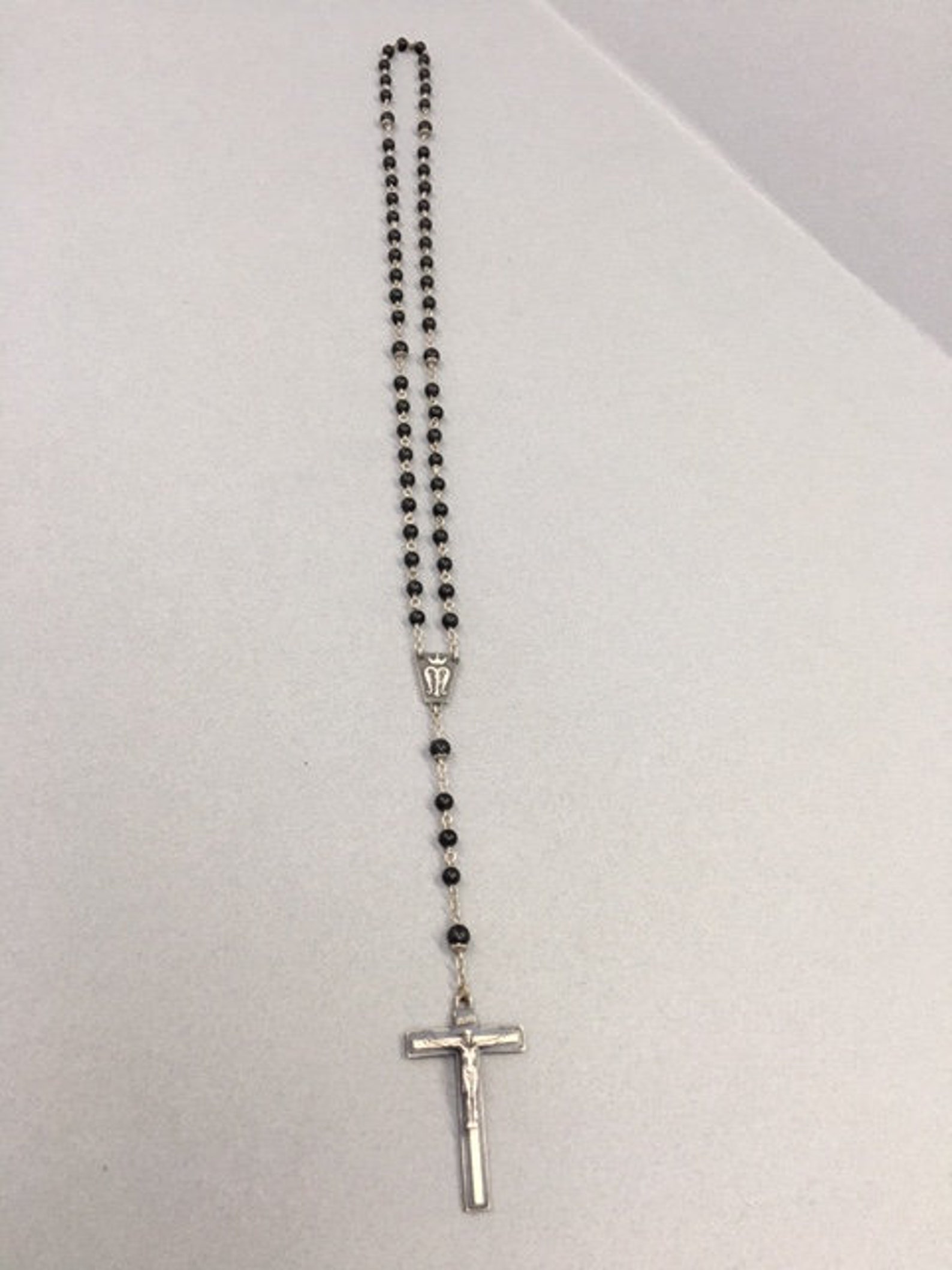 Sterling Creed Rosary Prayer Beads Silver 925 Old Heavy Vintage ...