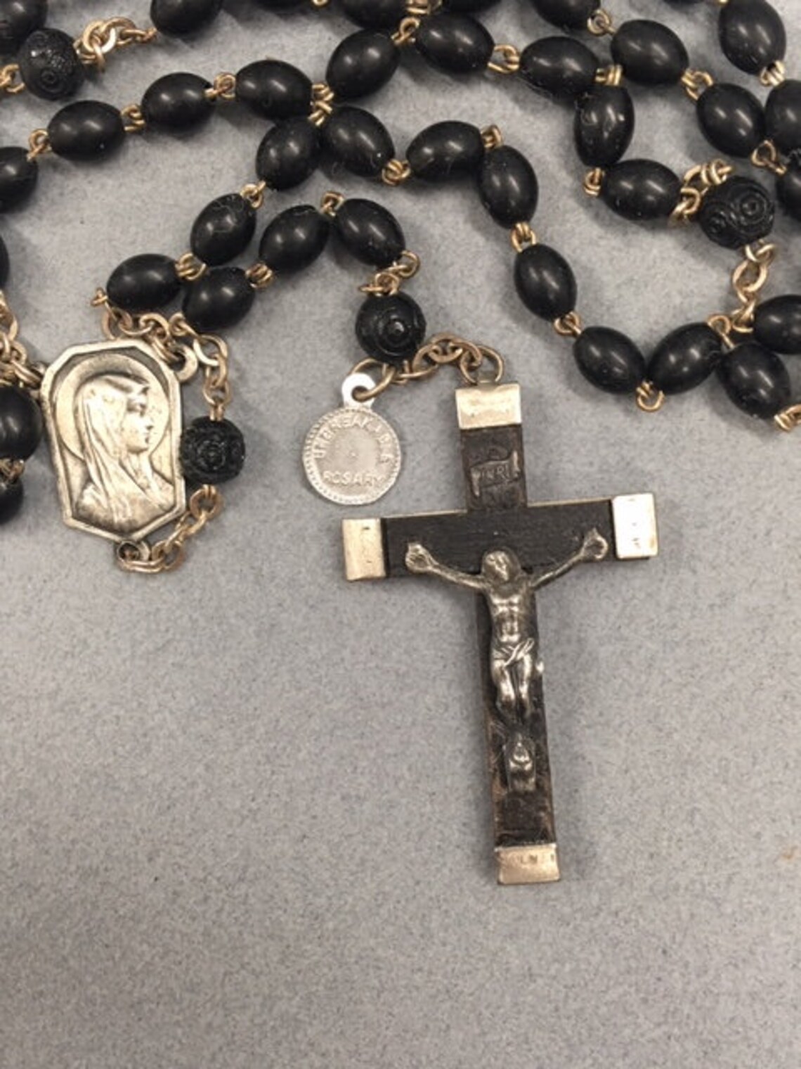 Black French Rosary France Unbreakable BVC Prayer Beads Black | Etsy
