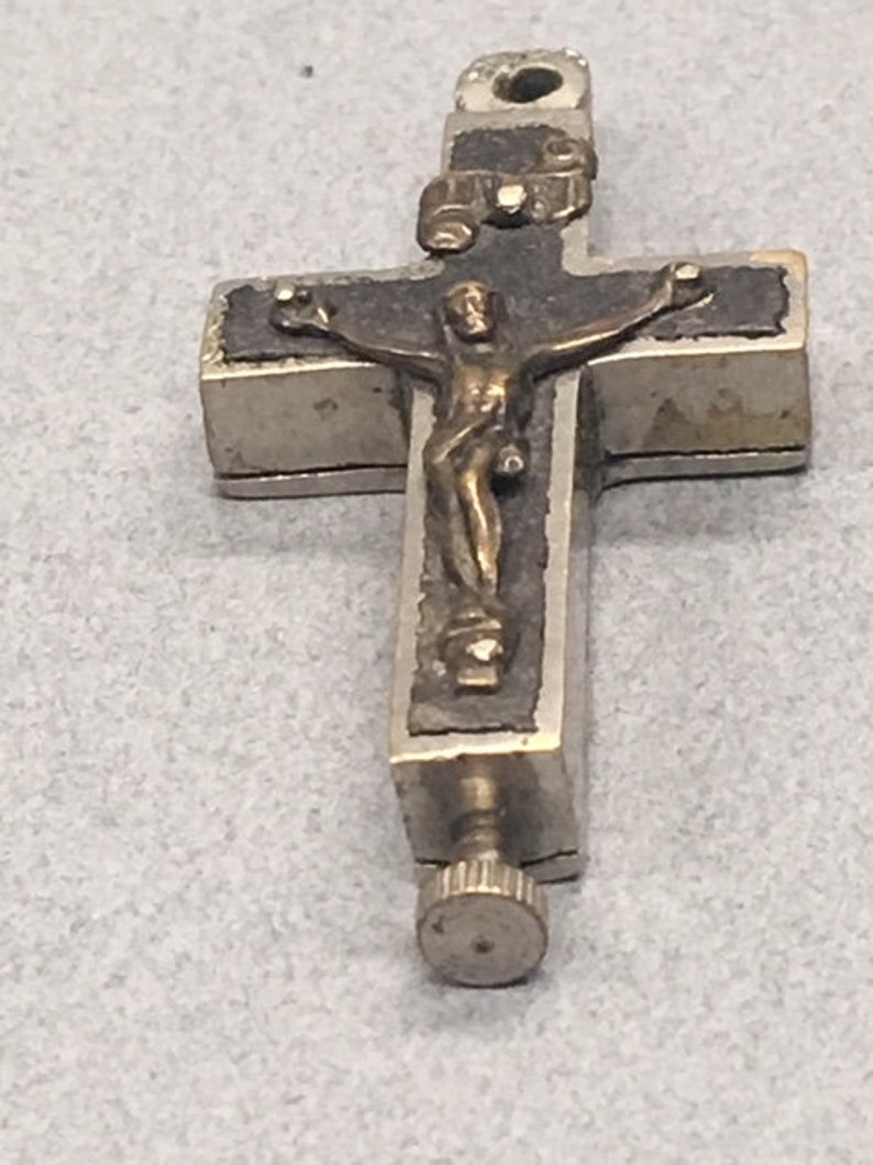 Black Relic Crucifix Roma Reliquary Italy Leather Jesus Christ | Etsy