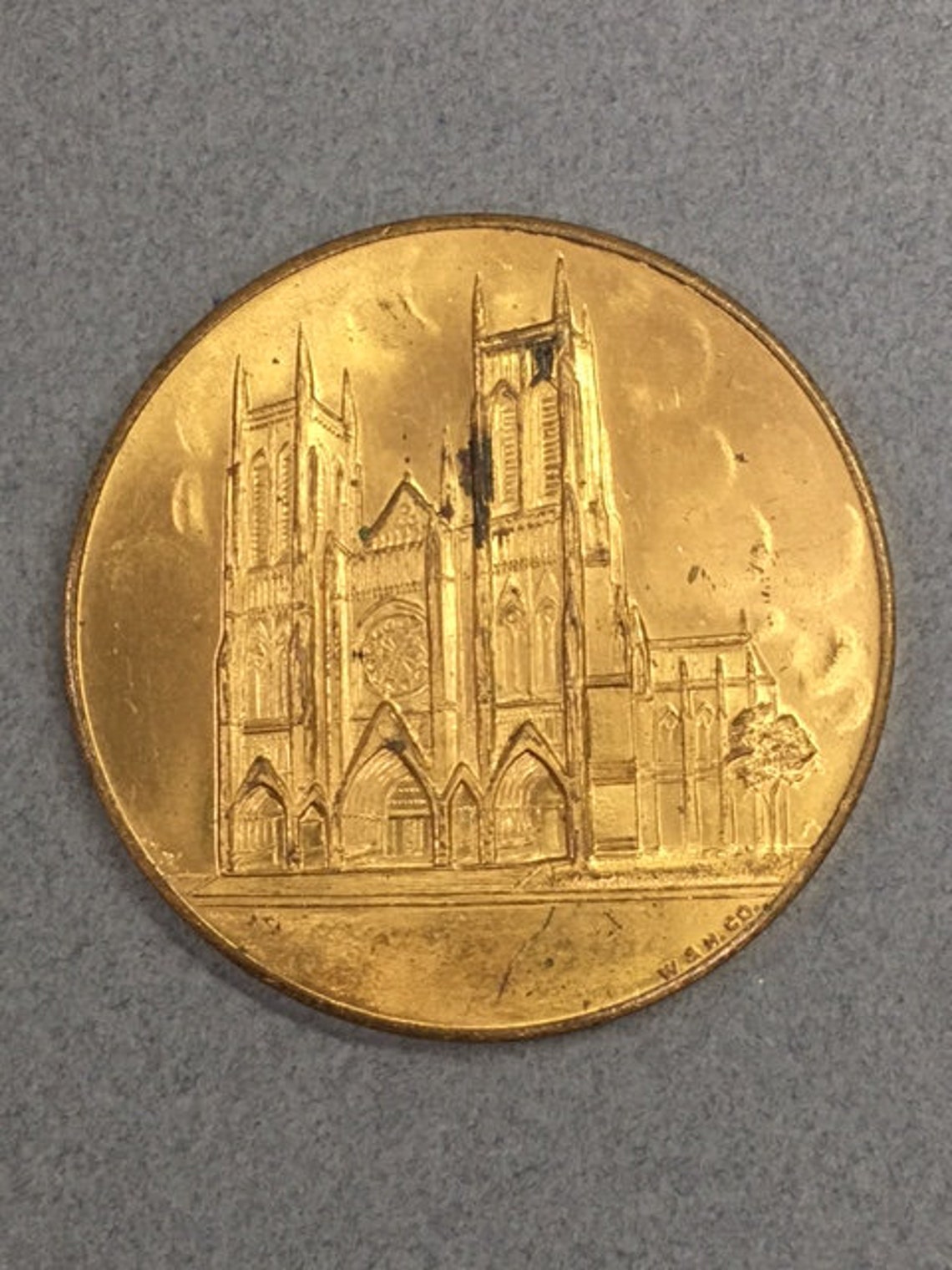 St John Divine Cathedral Coin Gold Plated Token Souvenir Pilgrimage ...